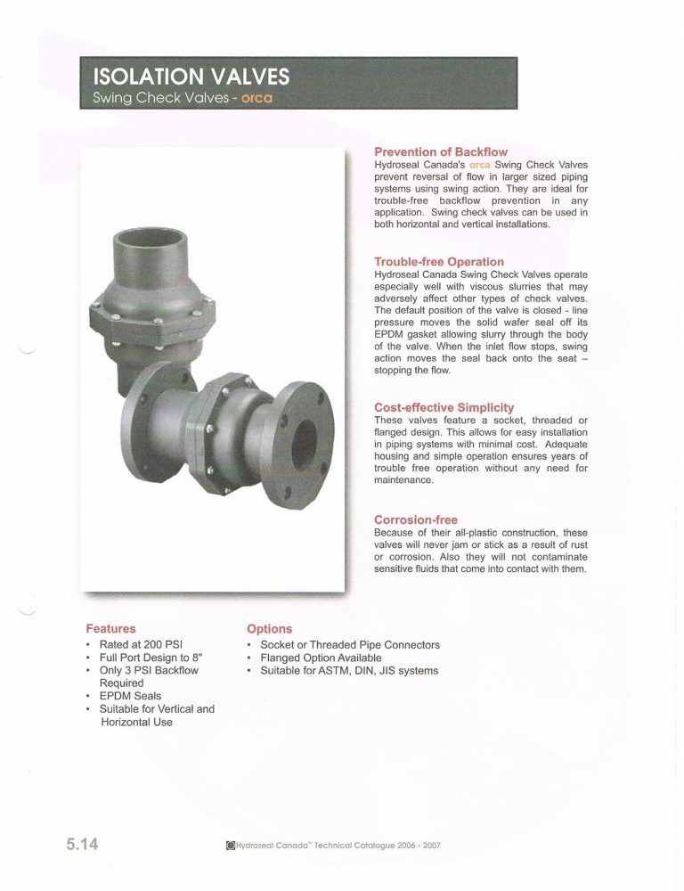 UPVC Swing Check valve - Vibration